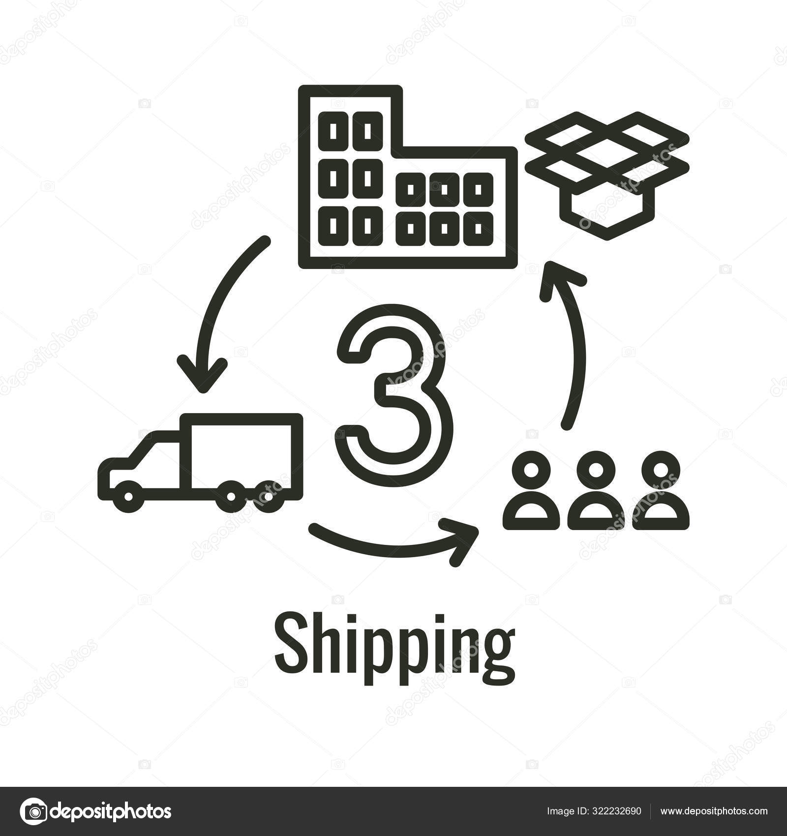 Logistics icon showing movement - one place to the next Stock Vector by ...