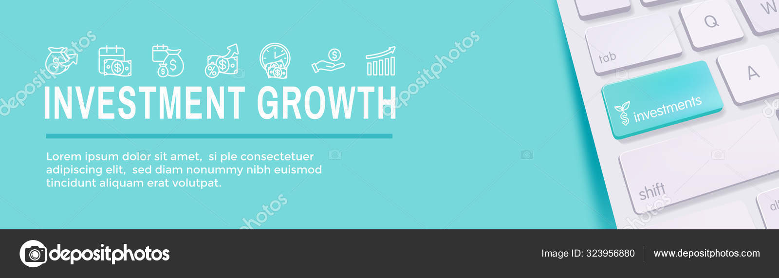 Banking, Investments and Growth Icon Set - Dollar Symbols, etc Stock ...