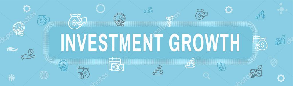 Conjunto de iconos de banca, inversiones y crecimiento: símbolos del ...