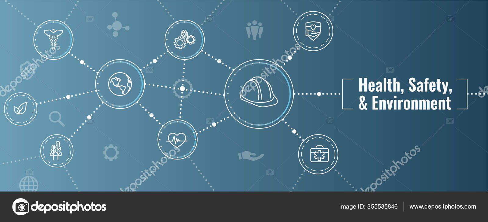 Health Safety Environment Icon Set Web Header Banne Stock Vector Image ...