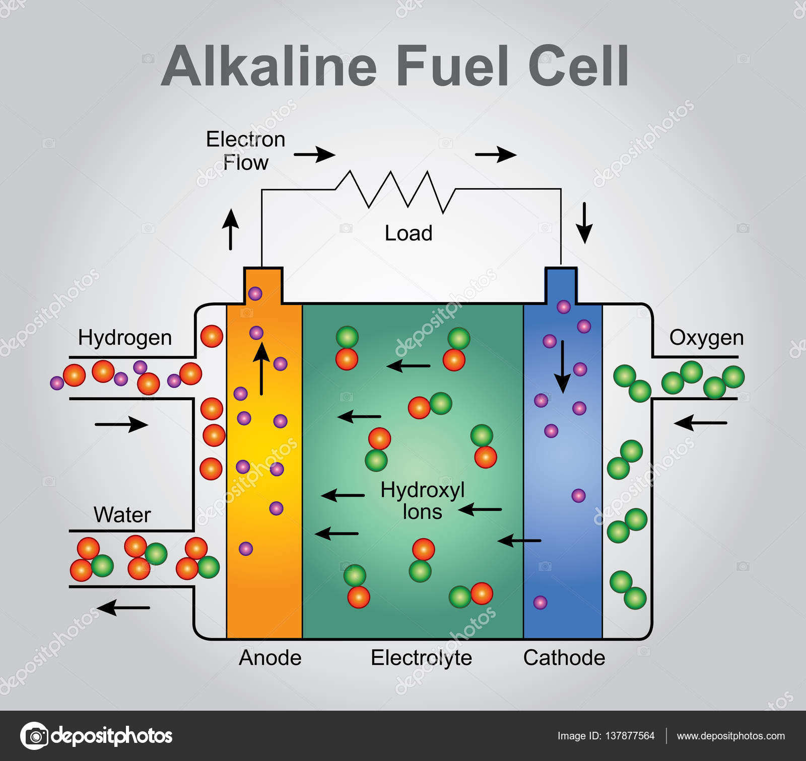 Alkali yakıt hücresi işlemi. Vektör sanat, çizim tasarım. ©pattarawit ...