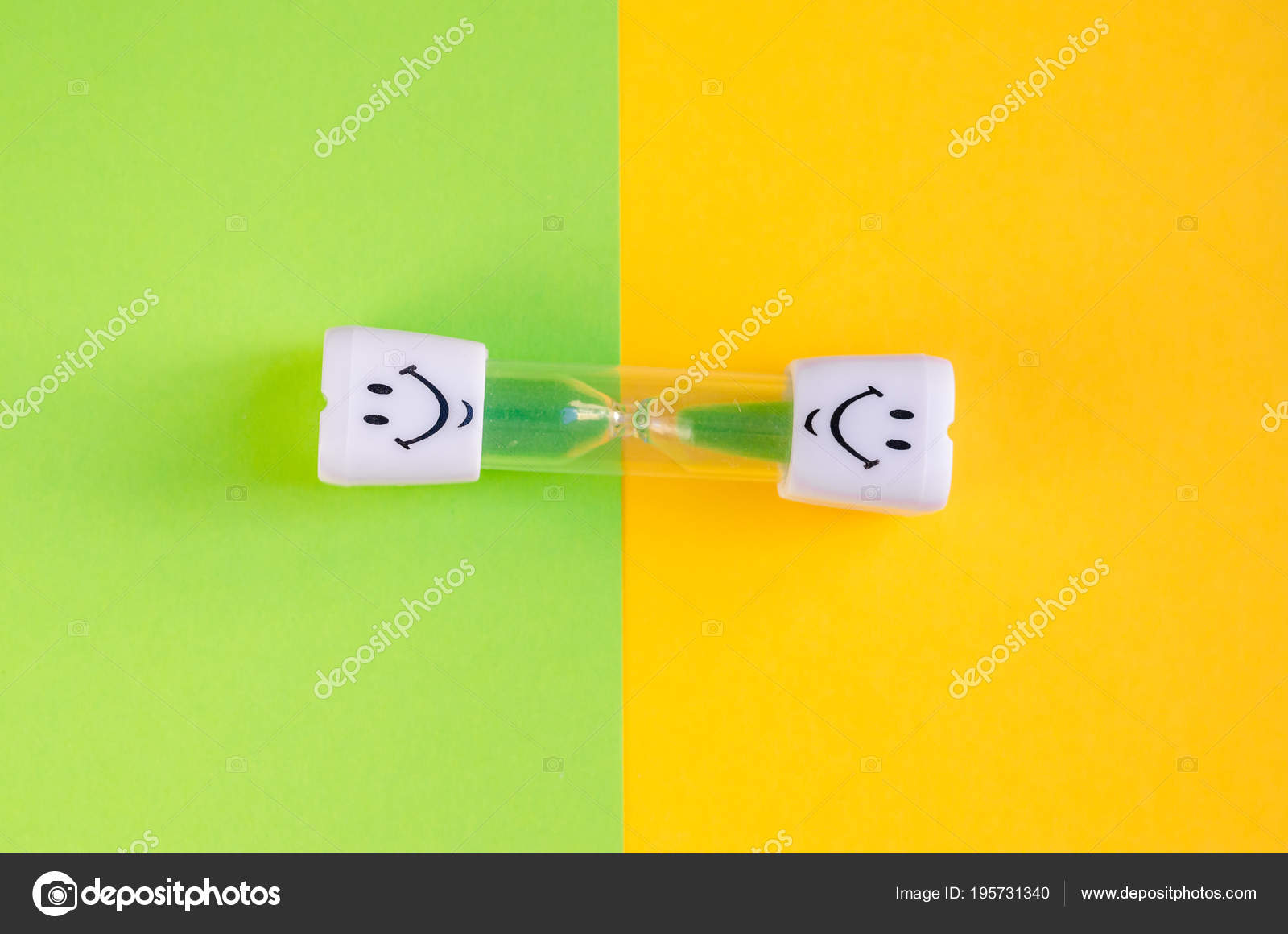 Sand Clock Time Running Smiley Face Business Time Management Concept ...