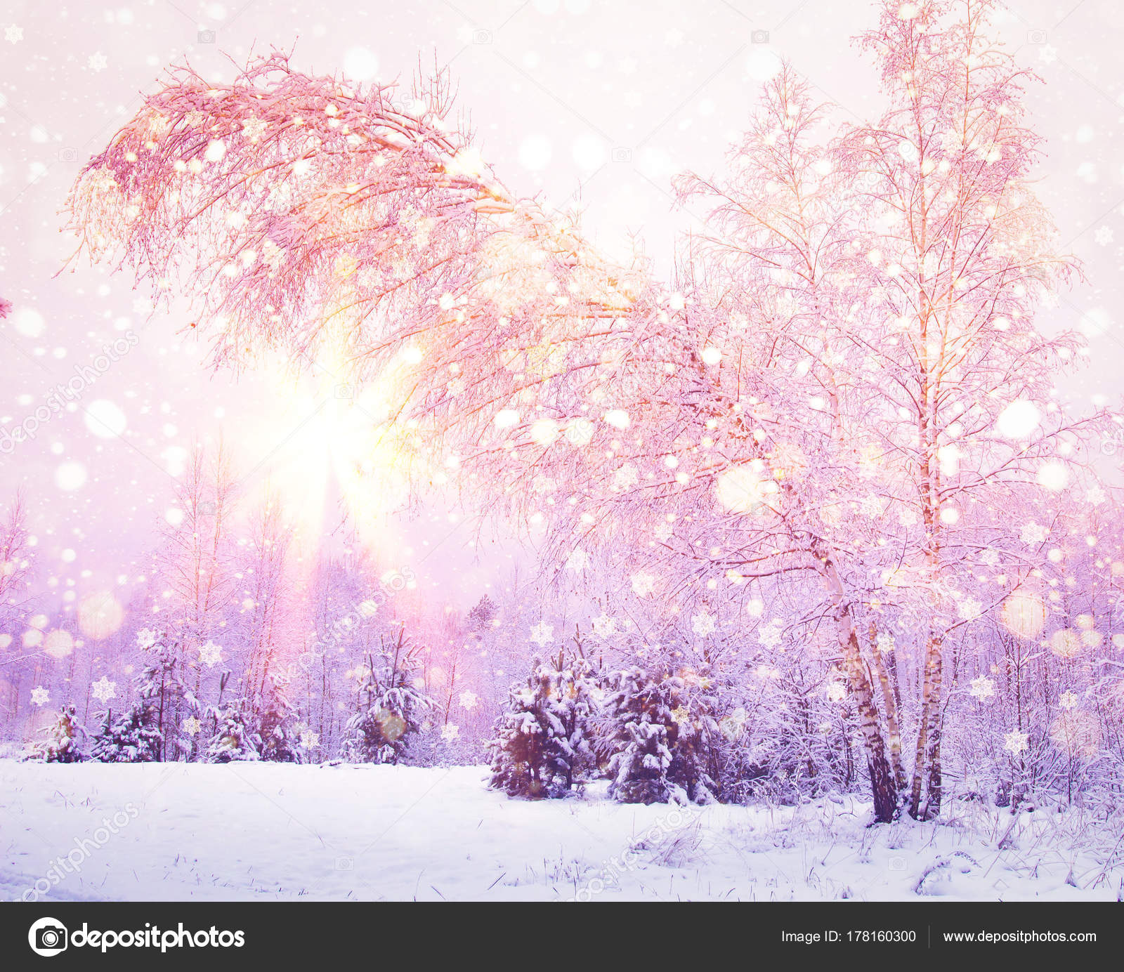 Pink Snow Background