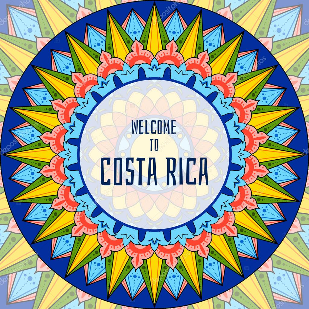 Bienvenido a Costa Rica vector de ilustración. Diseño de rueda de ...