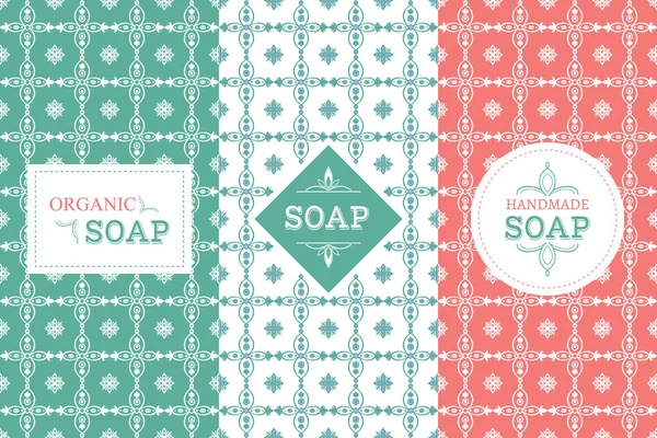Soap package patterns seamless vector. Vector set of design elements ...