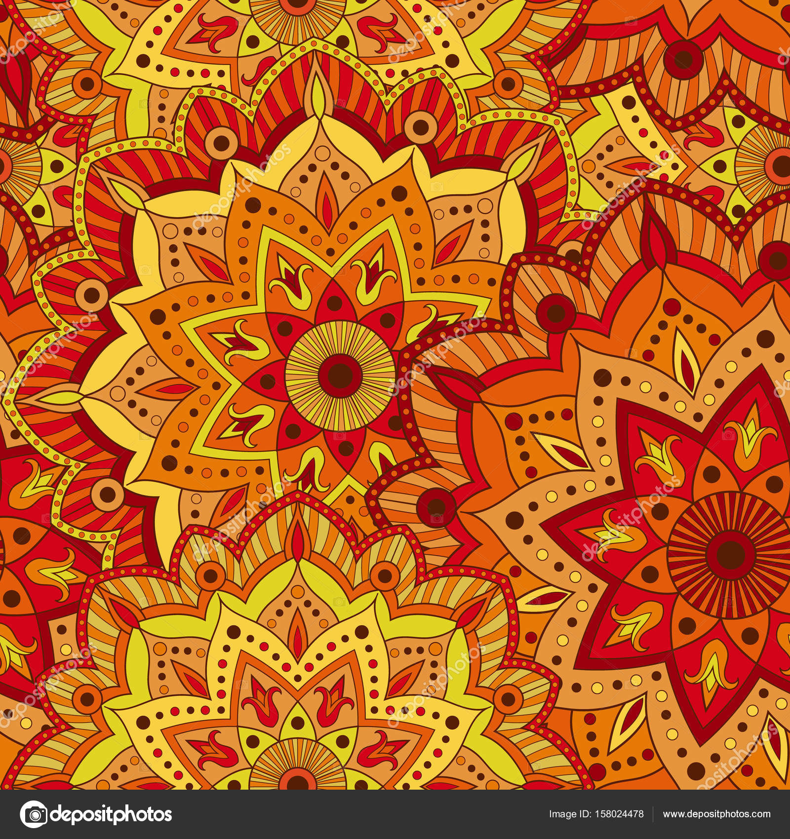 Indian Wallpaper Pattern Red