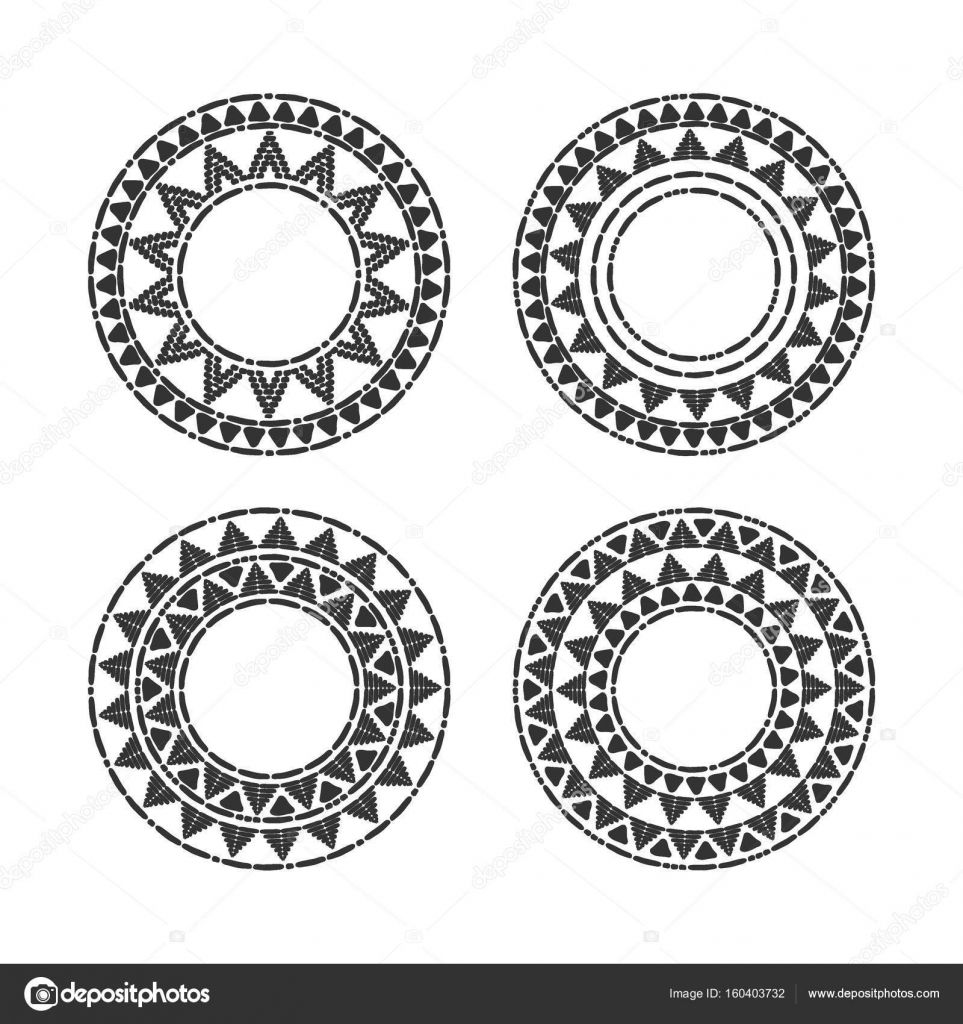 Tribal round frames set vector — Stock Vector © irinelle #160403732