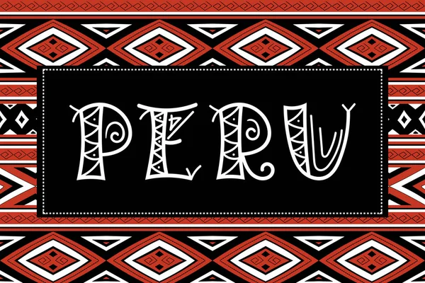 Perú lettering tribal background. Bienvenido a Perú. Tarjeta de viaje ...