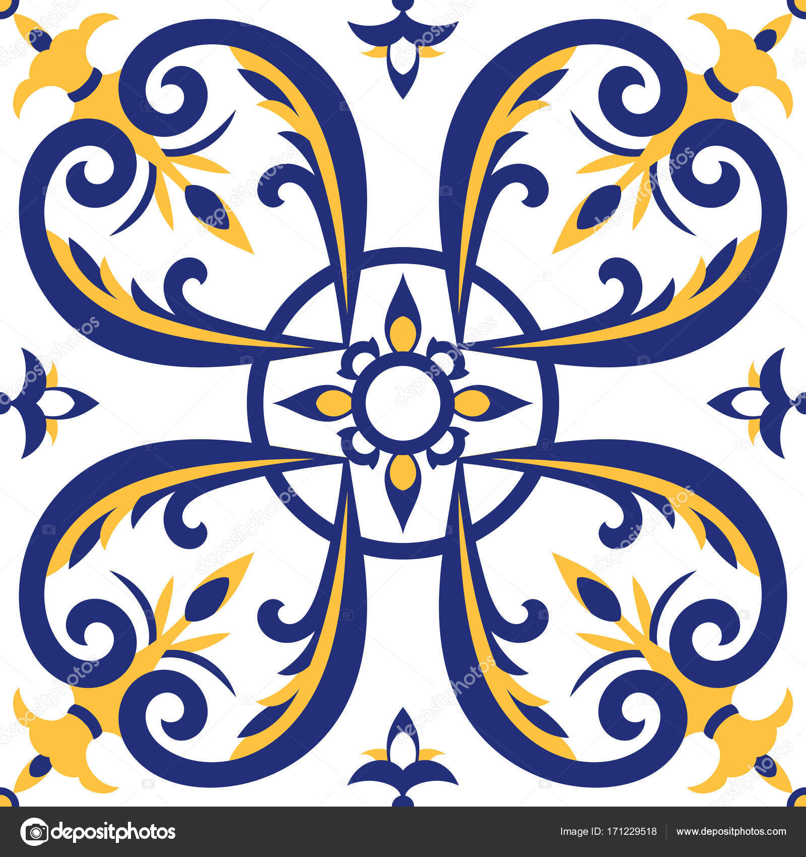 Portuguese tiles pattern vector Stock Vector Image by ©irinelle #171229518