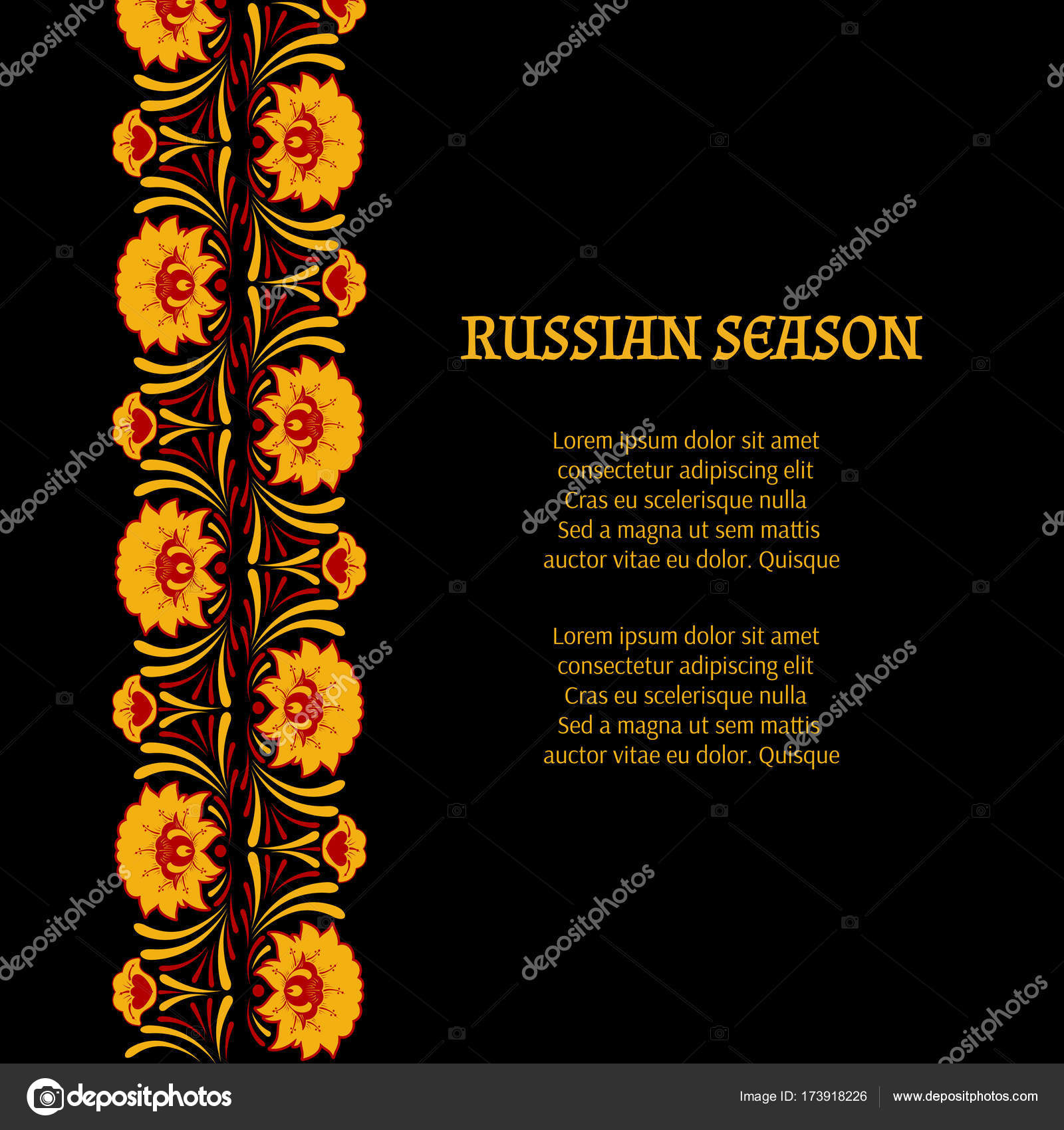 Russian pattern border background template vector Stock Vector Image by ...