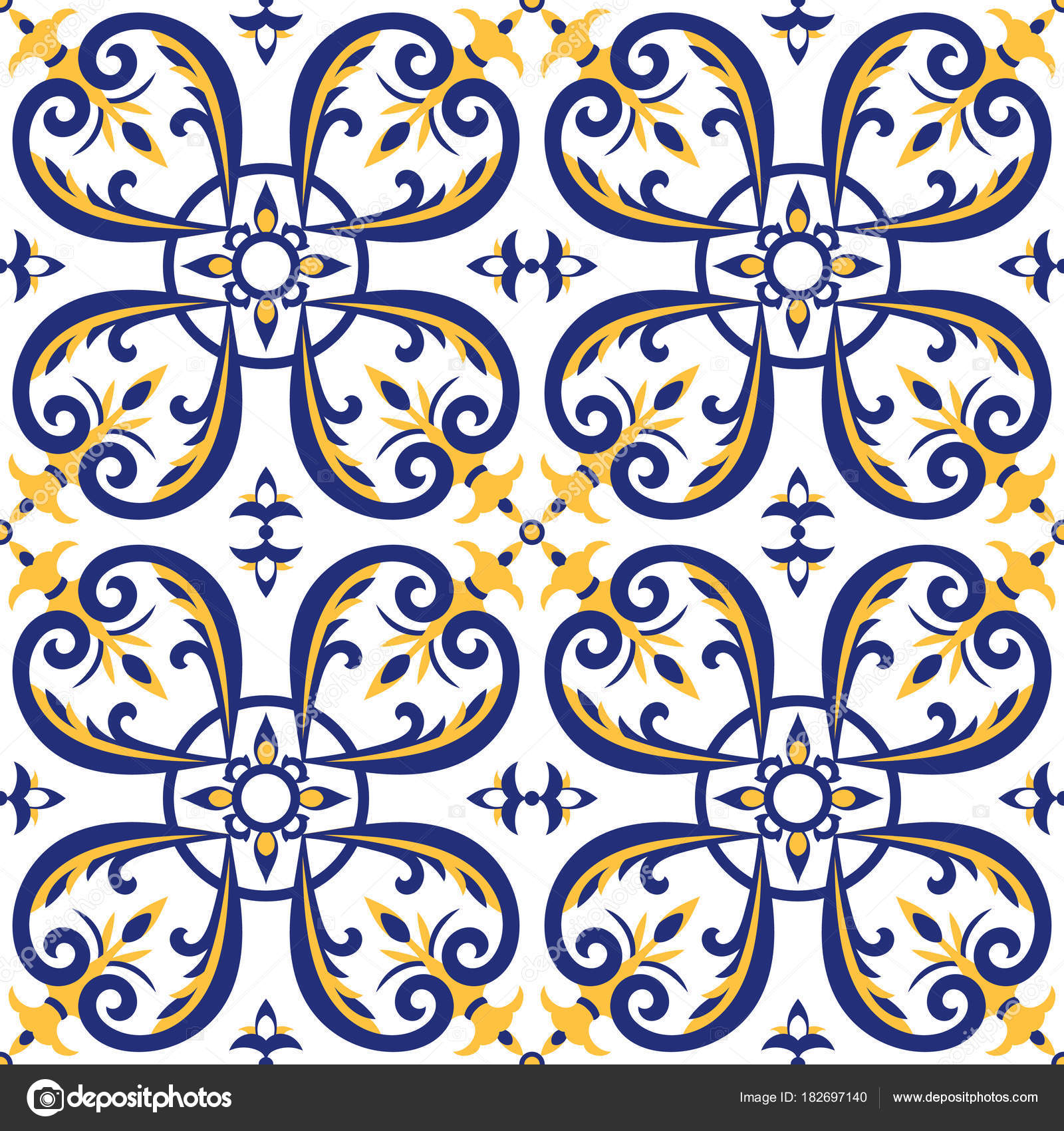 Portuguese tiles pattern vector Stock Vector Image by ©irinelle #182697140