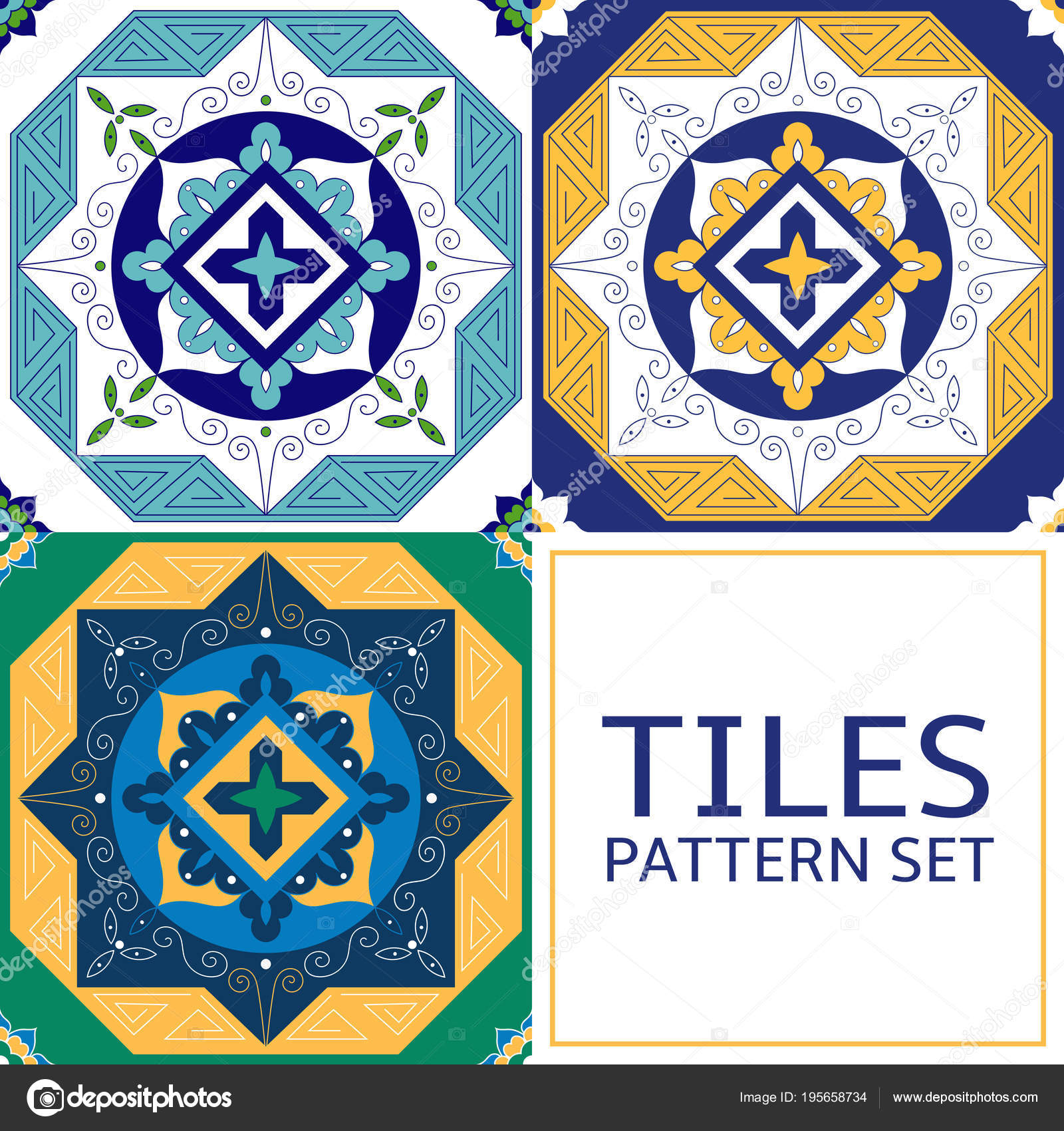 Greek tile patterns | Set of 3 different tile pattern vector. Greek ...