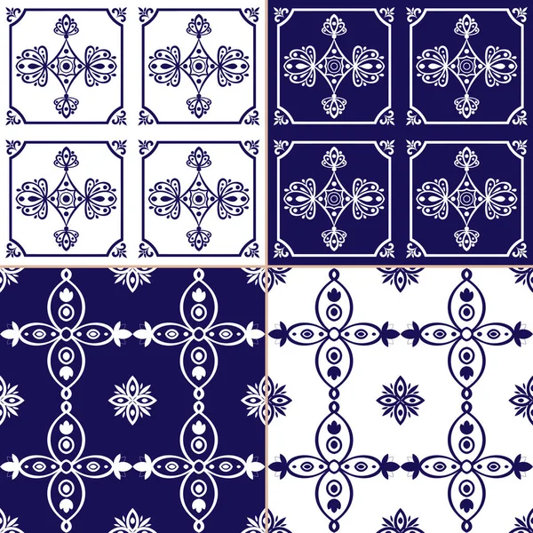 Delft dutch tile pattern vector seamless — Stock Vector © irinelle ...
