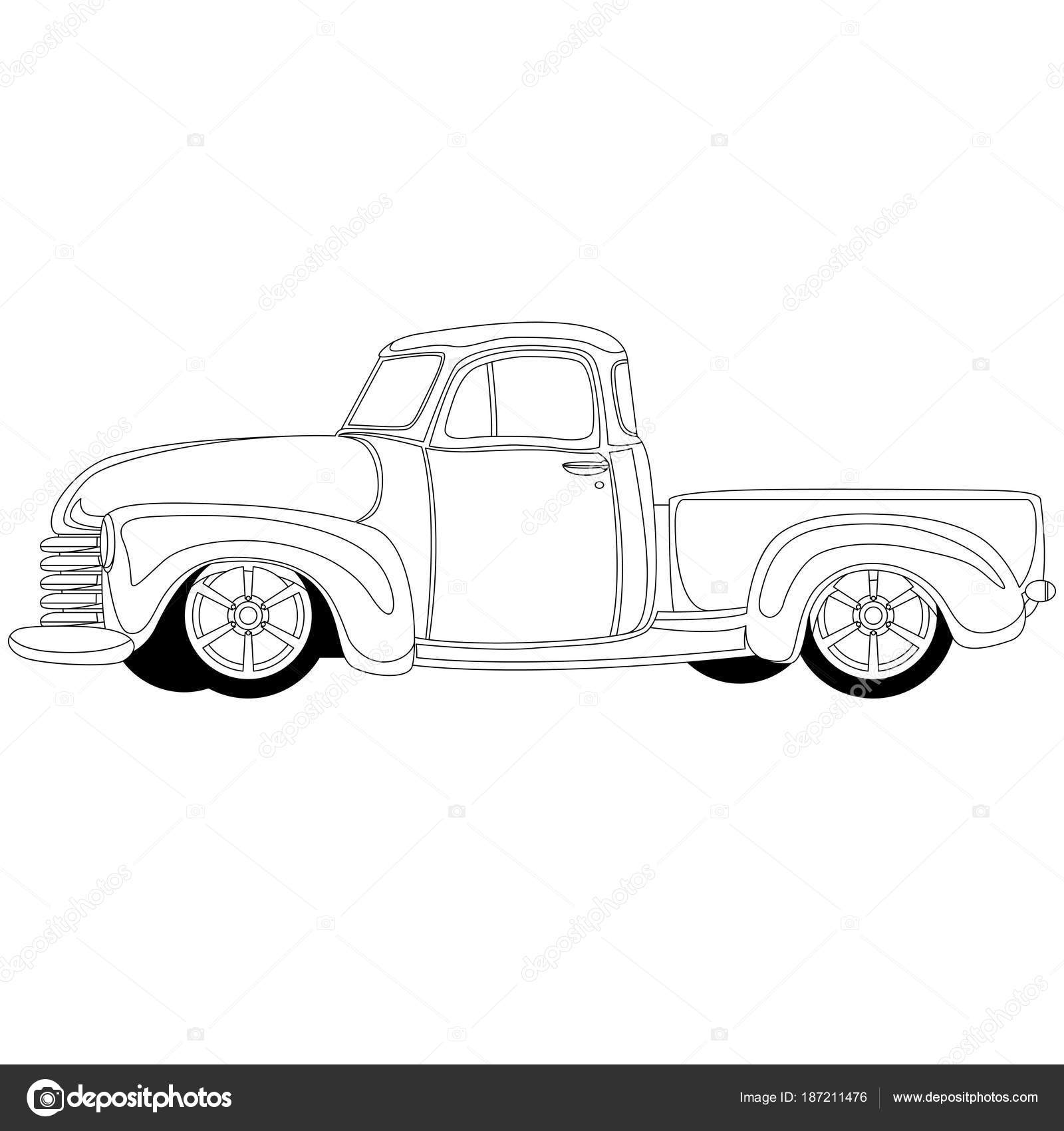 Pickup Truck Outline Drawing