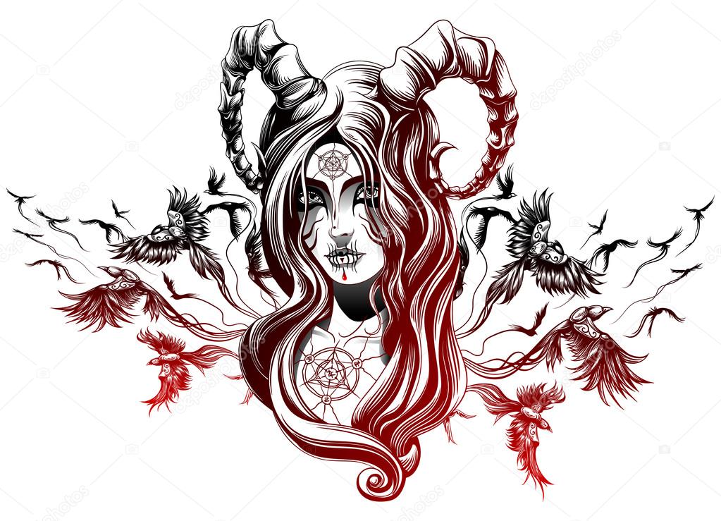 A demon girl Stock Vector Image by ©WarmTail #128644142
