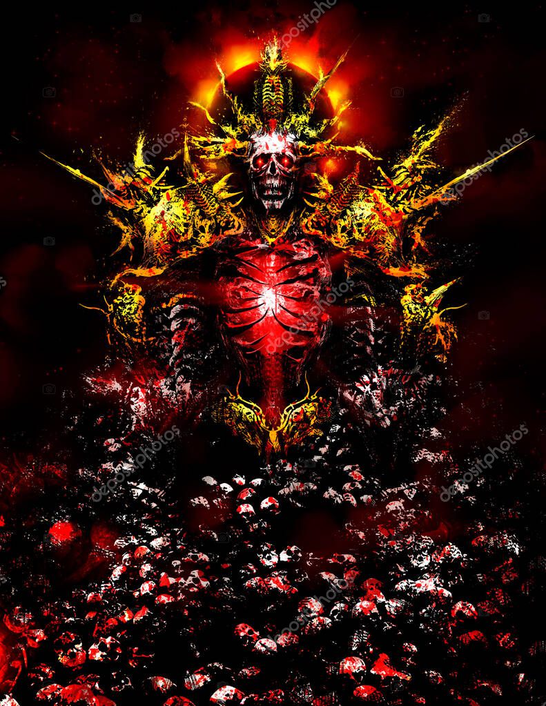 Señor siniestro nigromante, que consiste en muchos huesos y espinas, en ...