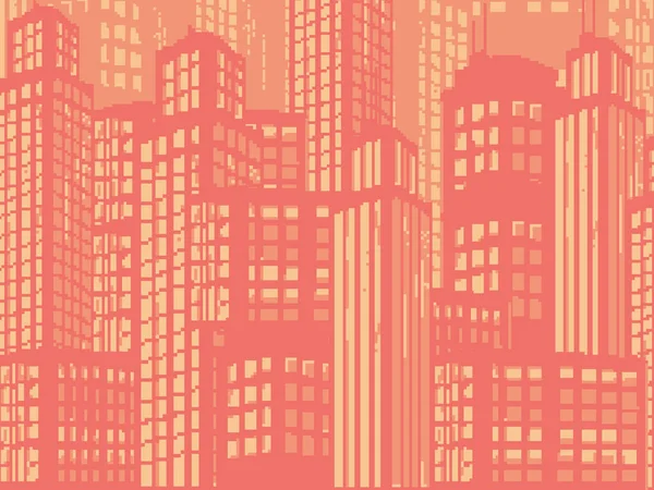 Ilustrasi kota pixel. Vektor dari kota seni piksel . Vektor Stok oleh ...