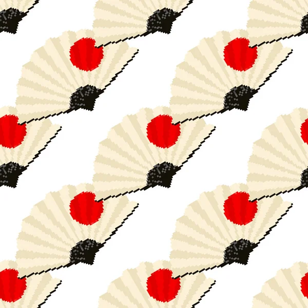 Pixel seamless pattern of japanese fan. Pixel art 8 bit vector - Stock ...
