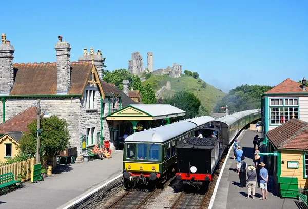 LSWR T9 Class 4-4-0 steam train and BR Class 108 diesel train in the ...