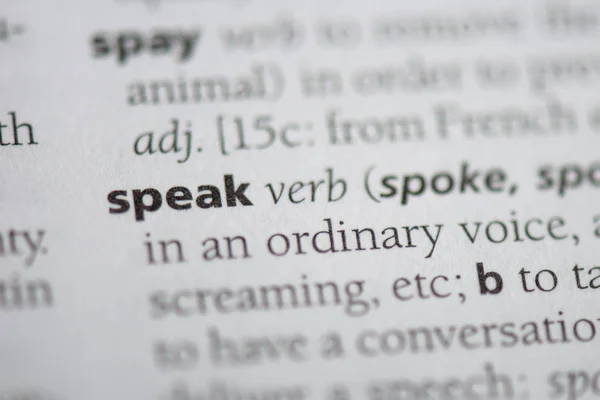 speak word in a dictionary. speak concept - Stock Image - Everypixel