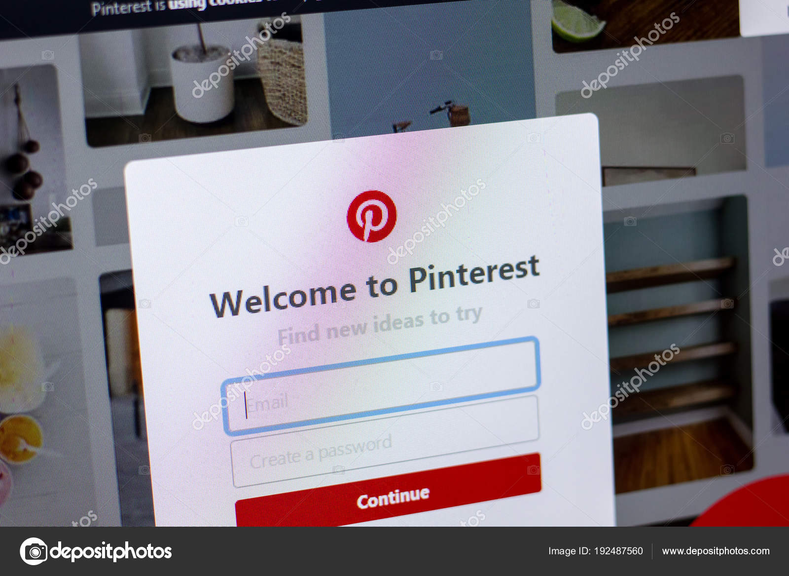 Ryazan, Russia - April 16, 2018 - Homepage of Pinterest website on the ...