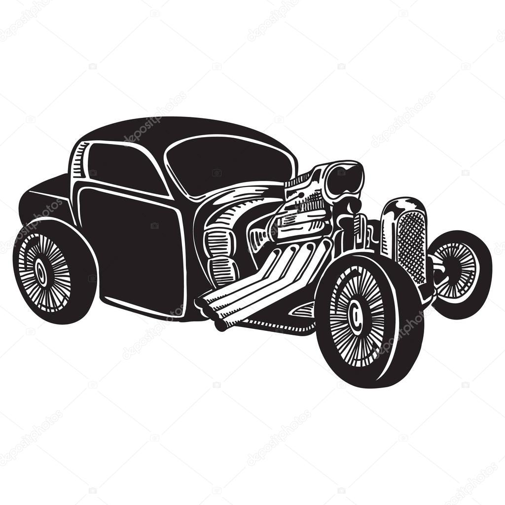 Vector retro hot rod Stock Vector by ©Krot_OK 128831950