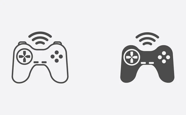 Joystick Game Controller Icon Outline Style — Stock Vector
