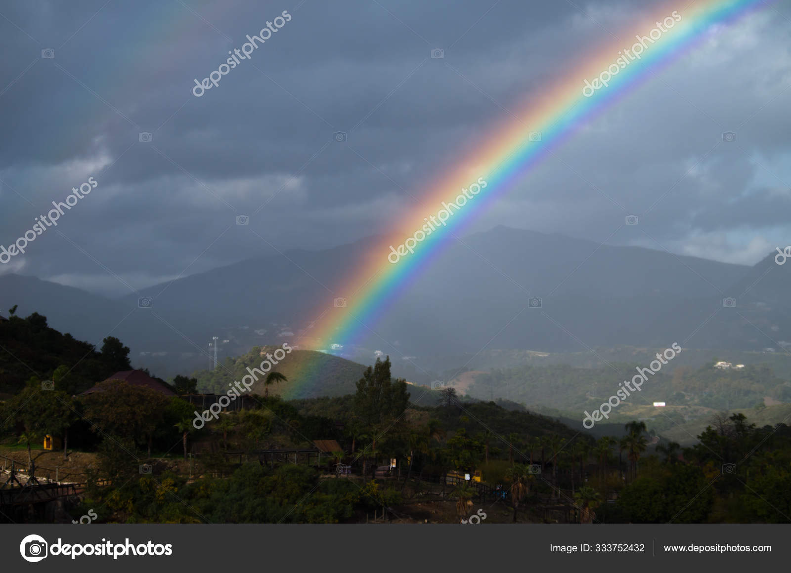 A rainbow is a meteorological phenomenon — Stock Photo © hejrazdvatri ...