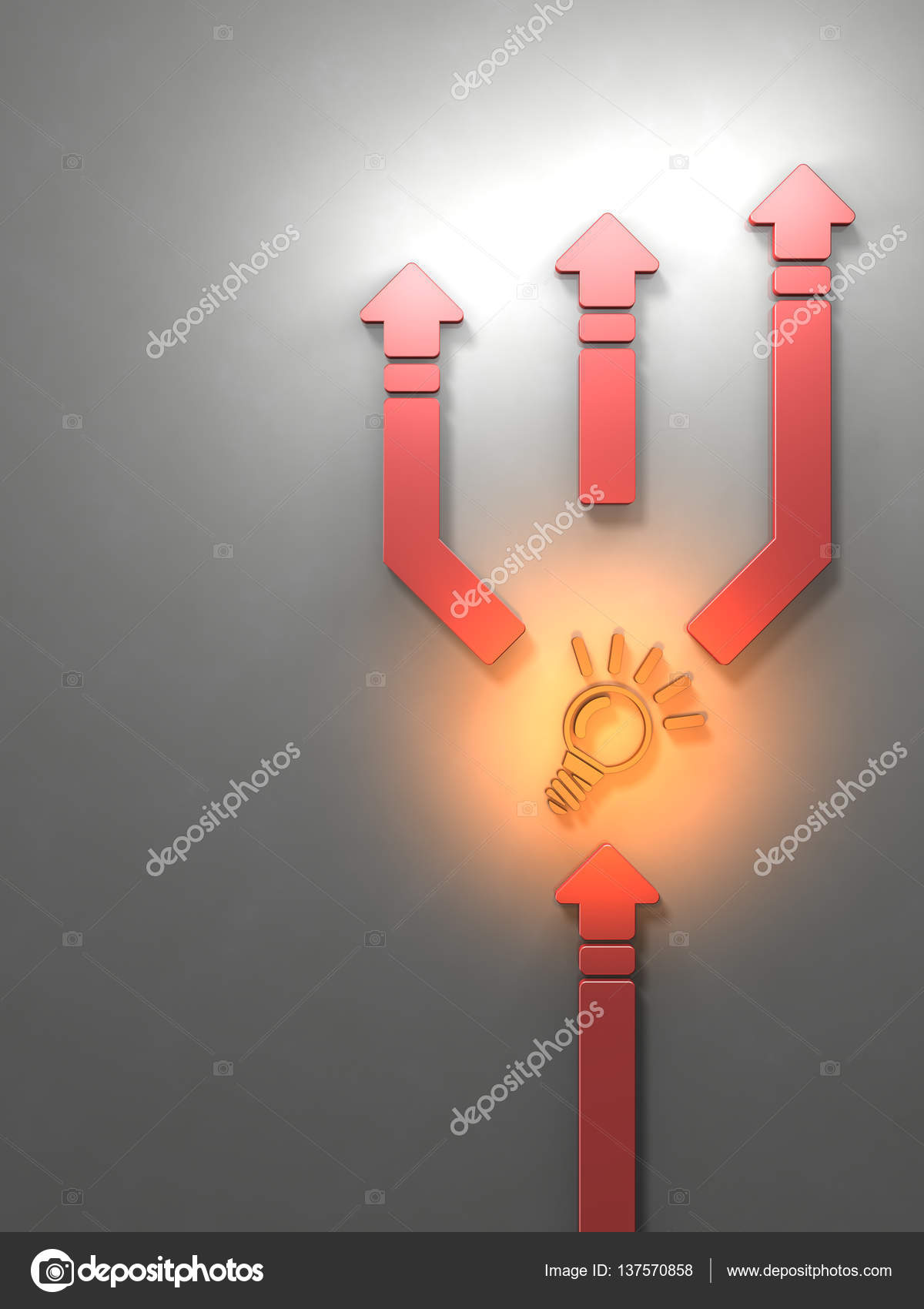 The three arrows. By a great idea, several projects are derived. Stock ...