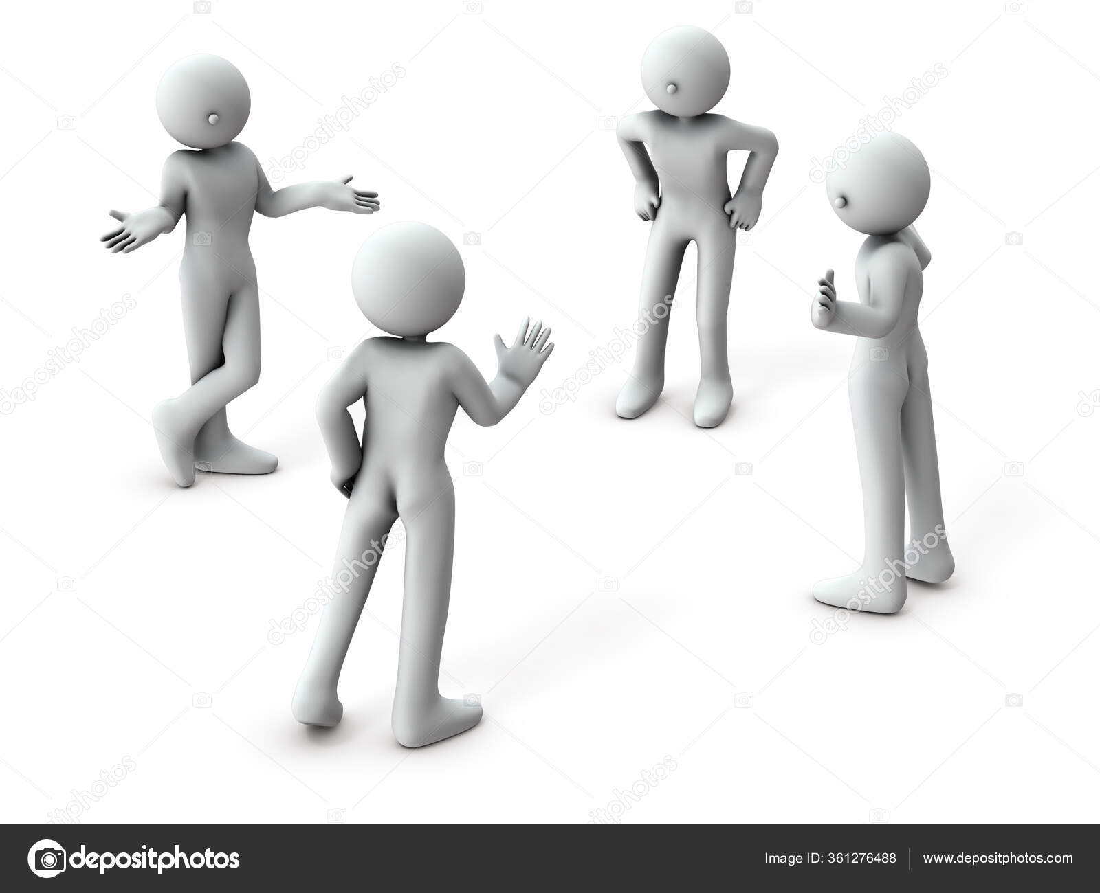 Four People Talking Those Who Discussing Some Who Arbitrating White ...