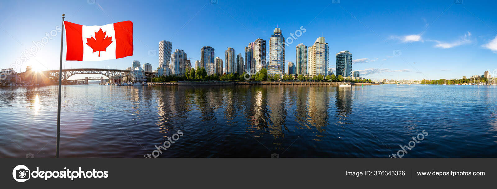 National Canadian Flag Composite. False Creek, Downtown Vancouver ...