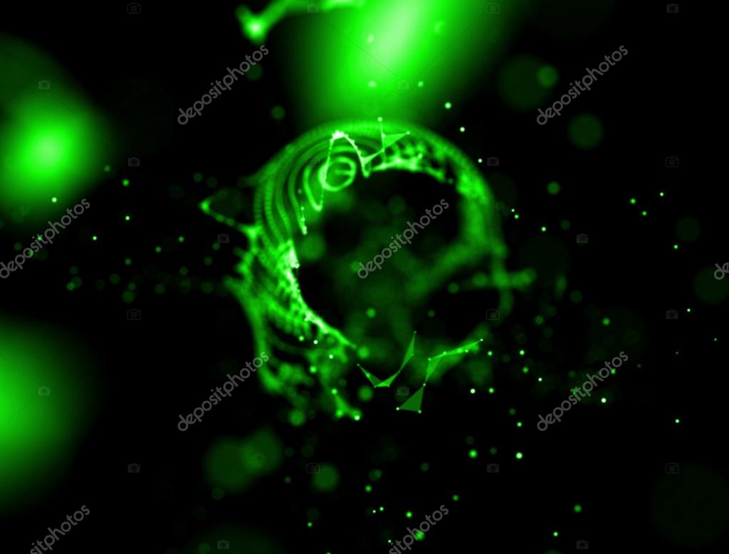 Fire abstact green background . Explosion color 3D illustration — Stock ...