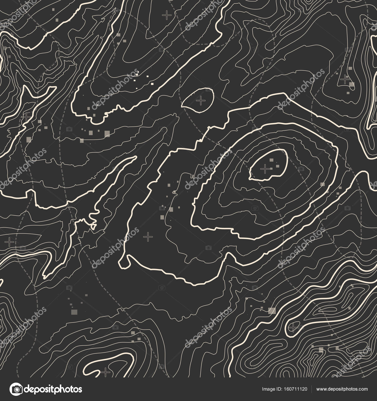 Seamless pattern. Topographic map background with space for copy ...
