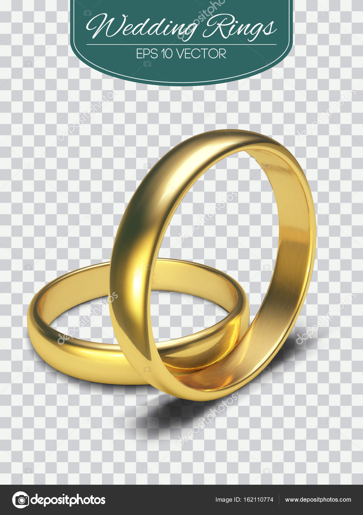 Gold vector wedding rings isolated on trasparent background. Vector ...