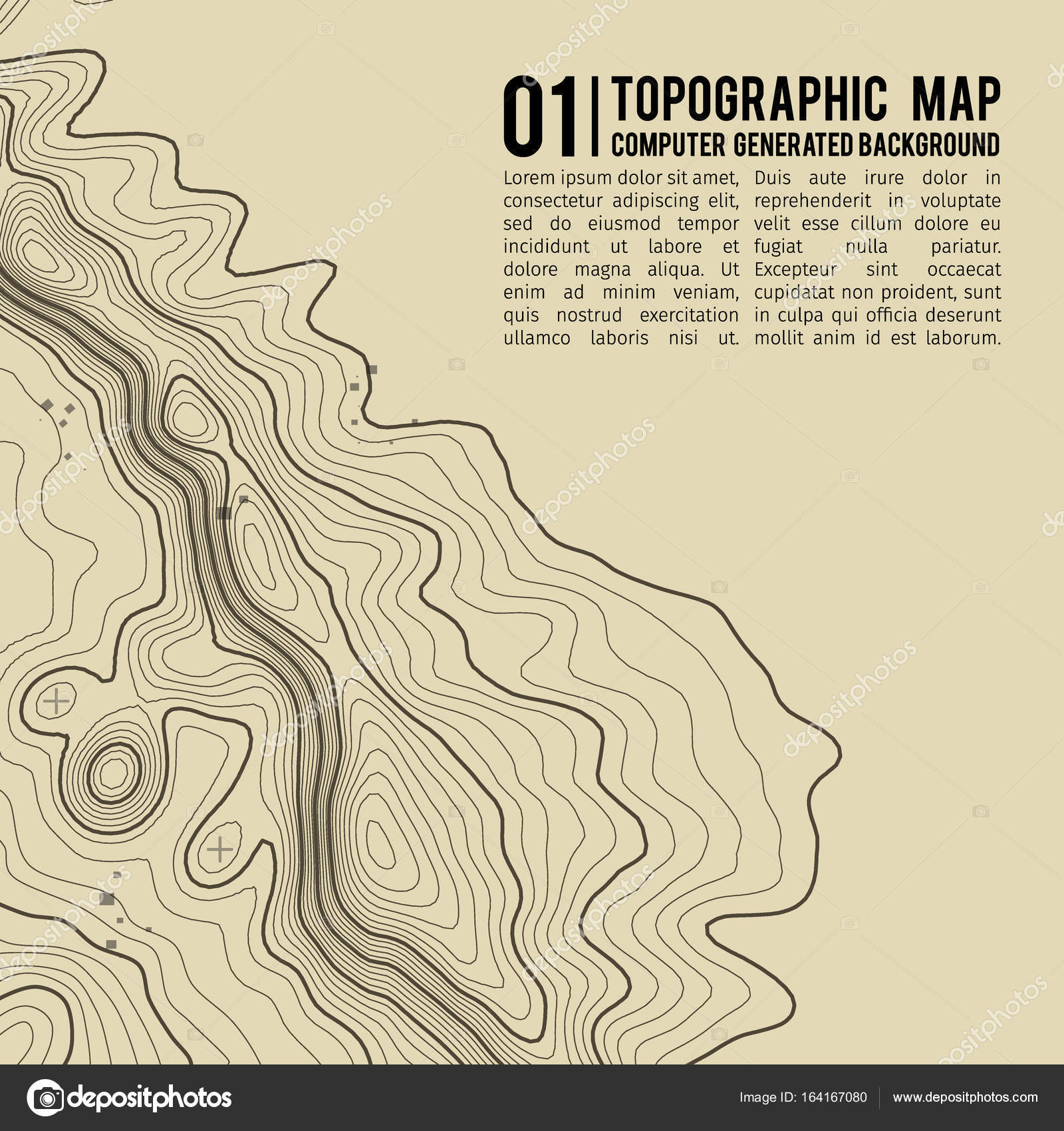 Image vectorielle Fond de carte topographique avec espace pour la copie ...