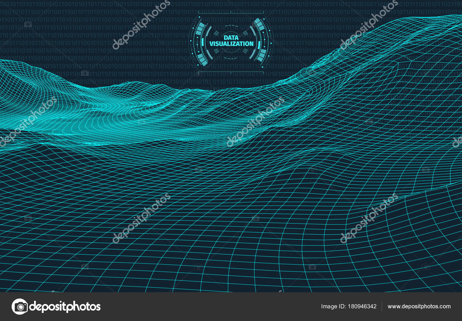 Data Visualization Background Futuristic Design Hud Element Binary Code Coding And