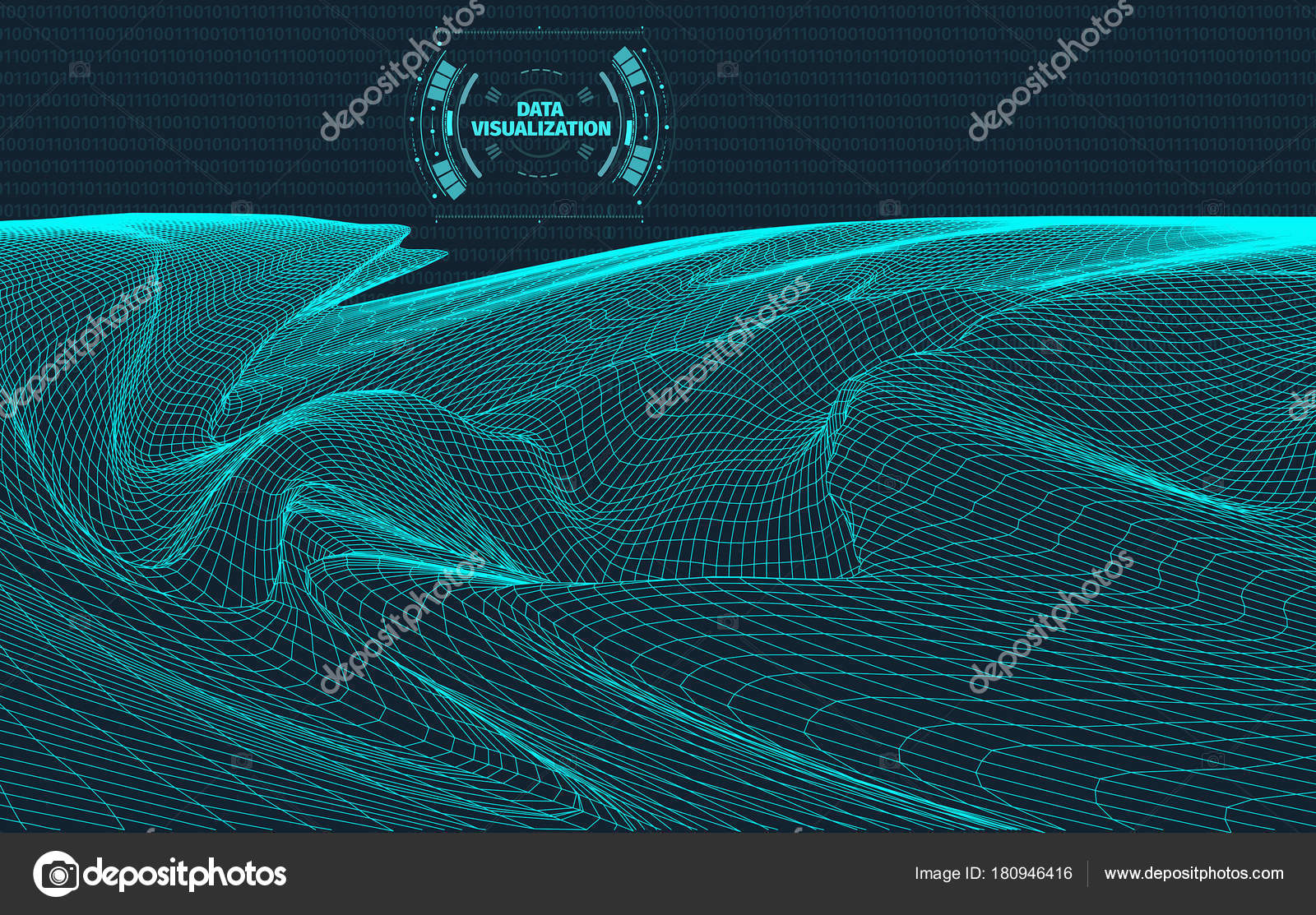 Data visualization background . Futuristic design hud element . Binary ...
