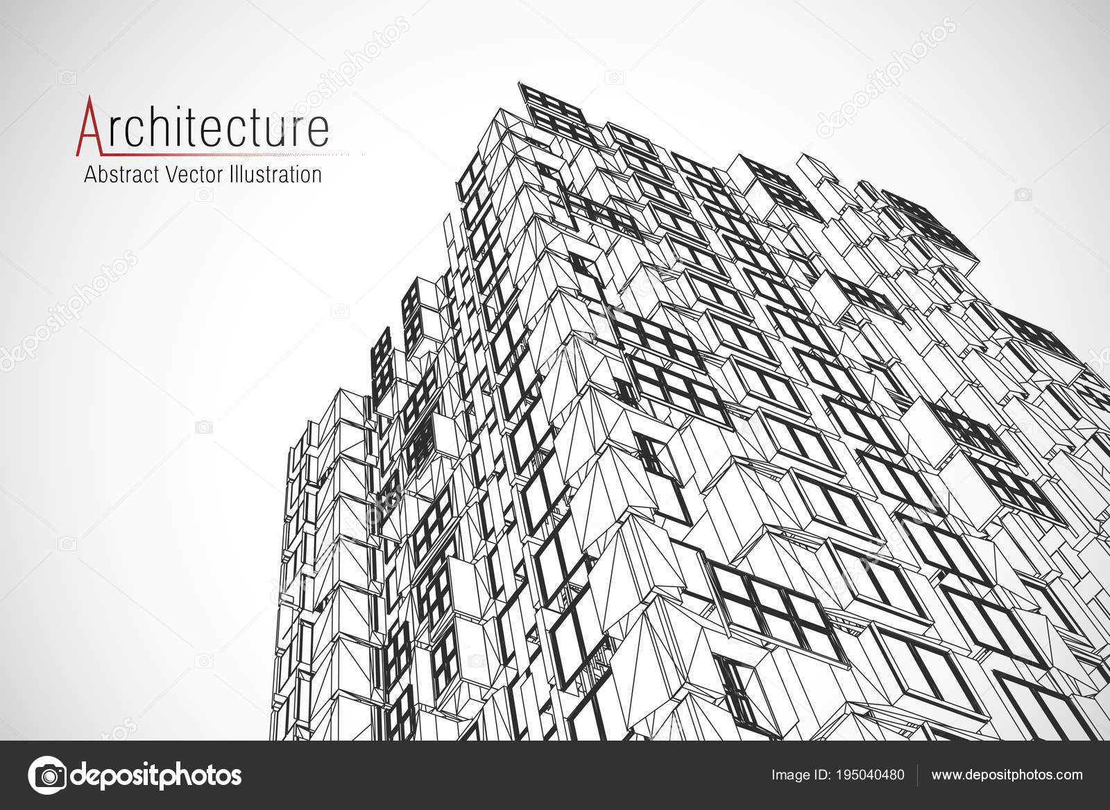 Modern architecture wireframe. Concept of urban wireframe. Wireframe ...