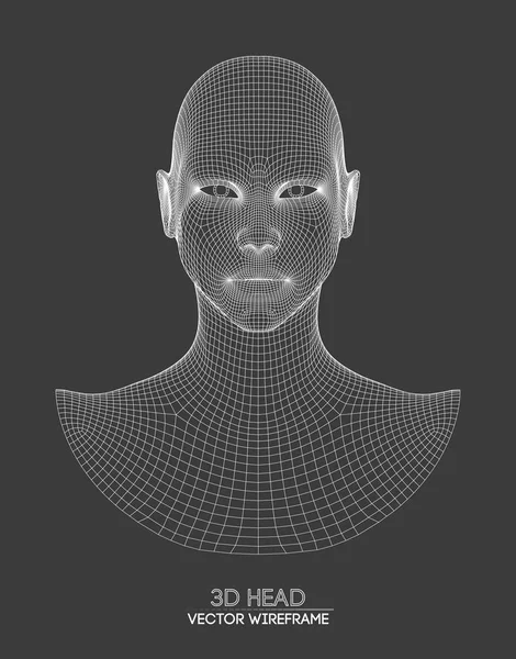 3d head wireframe vector. Drawing of wireframe head 3d model. Vector ...