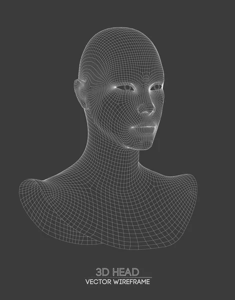 3d head wireframe vector. Drawing of wireframe head 3d model. Vector ...