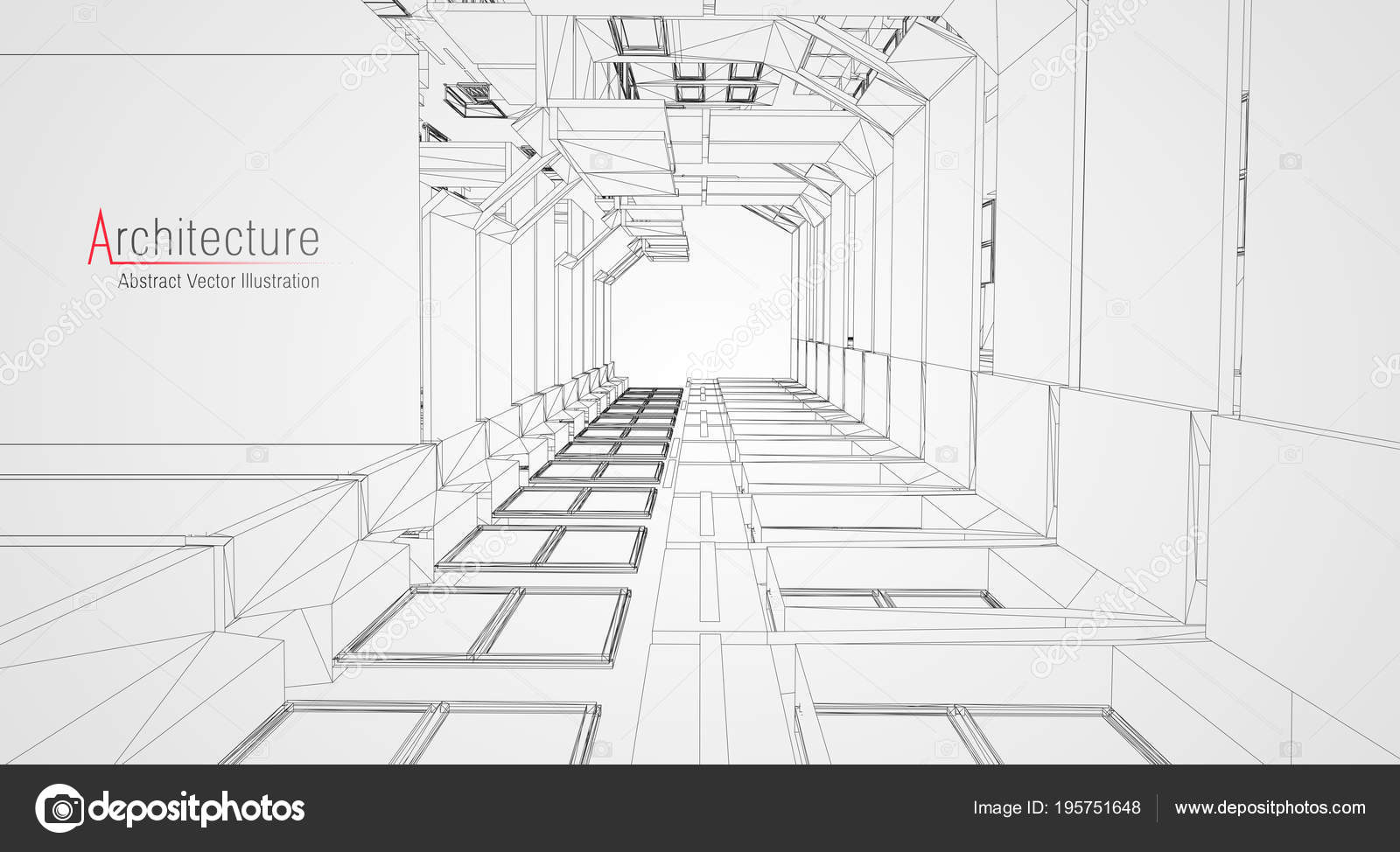 Modern architecture wireframe. Concept of urban wireframe. Wireframe ...