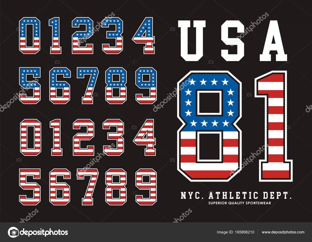 USA Set Number Texture Flag American Stock Vector by ©Haerafandi 165896210