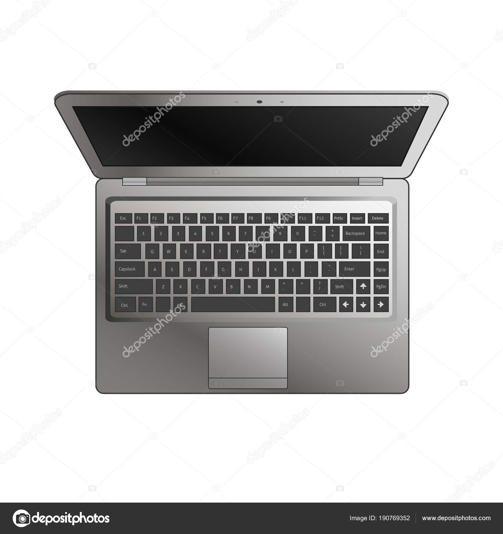 Laptop flat mockup in top view. Minimal flat design for websites ...