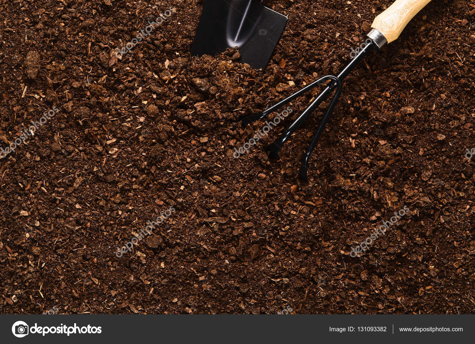 Fertile garden soil texture background top view Stock Photo by ...