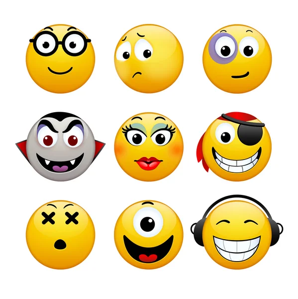 Verschiedene Smileys 2 - Vektorgrafik: lizenzfreie Grafiken © clairev ...