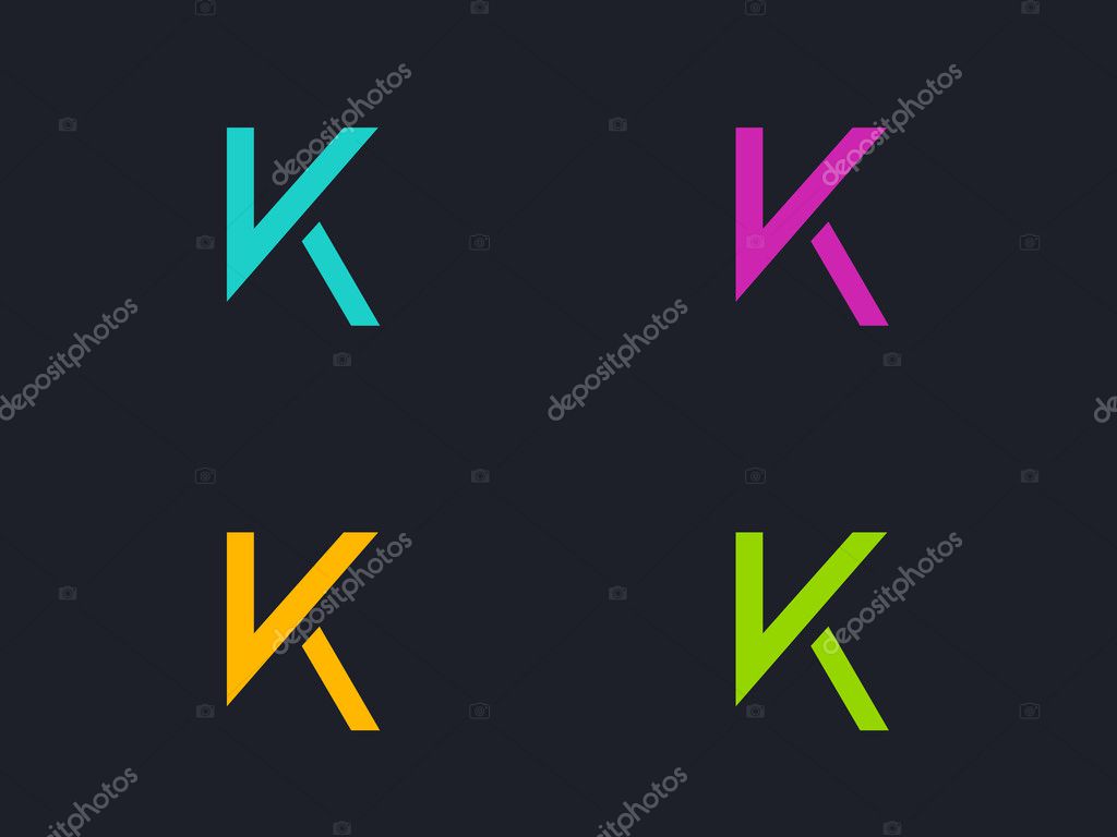 K Letras Logotipos Símbolos Vector Gráfico Vectorial © Brainbistro