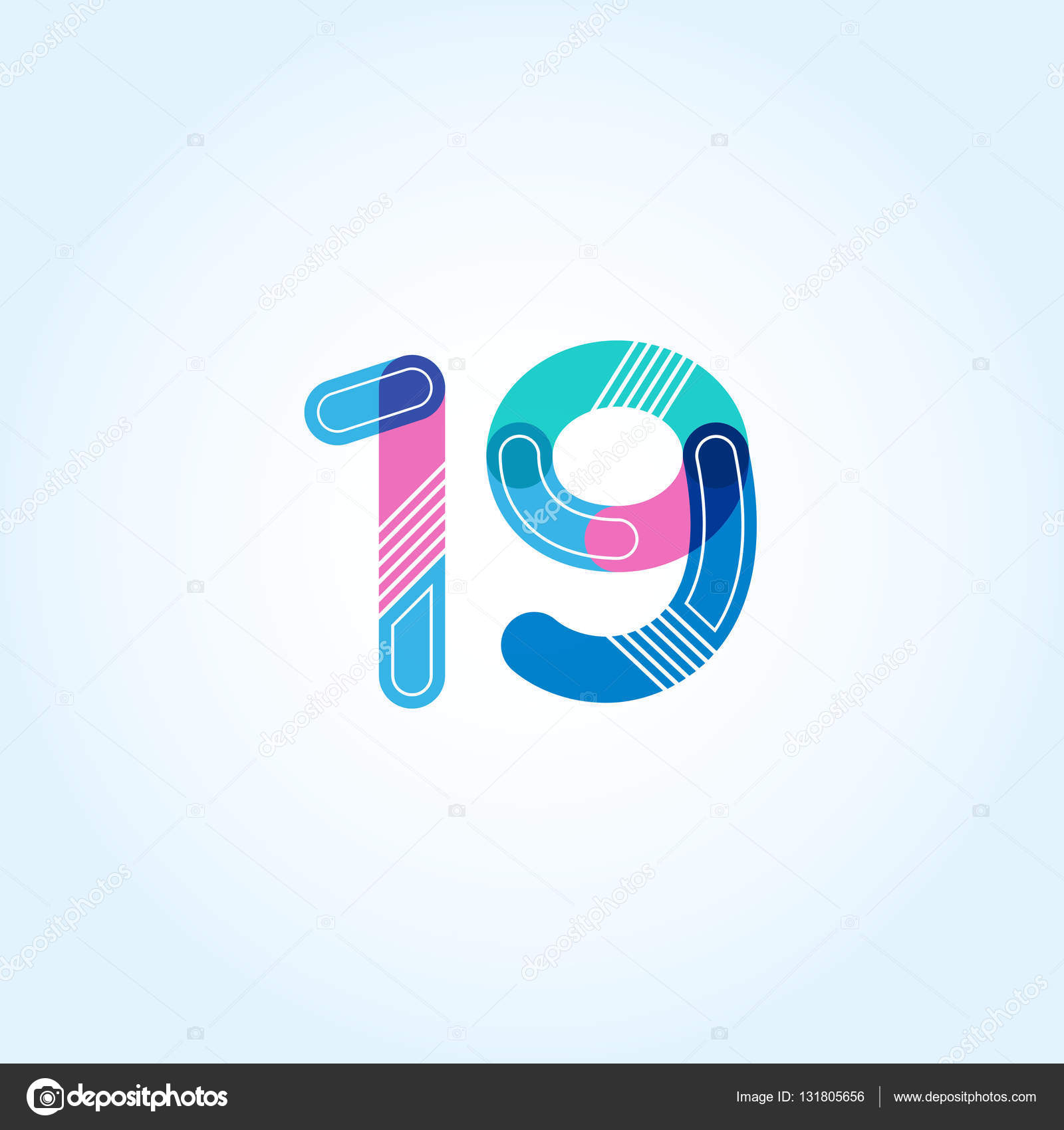 19 number Logo Icon Stock Vector by ©brainbistro 131805656