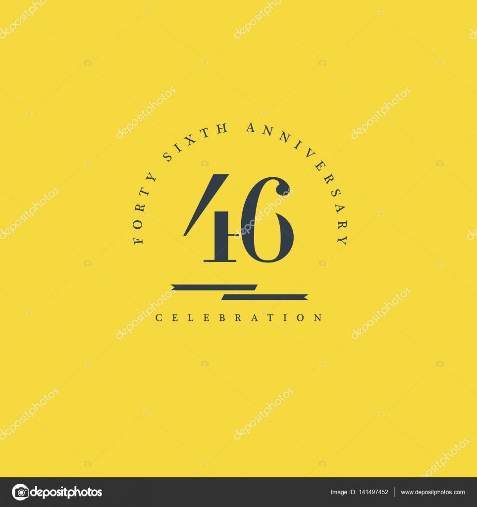 Image vectorielle Quarante-sixième anniversaire icône logo par ...