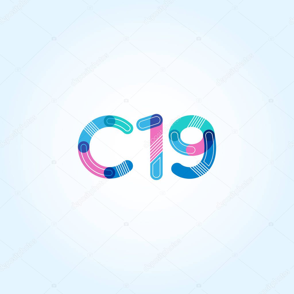 Icono de logotipo de letra y número C19 2024