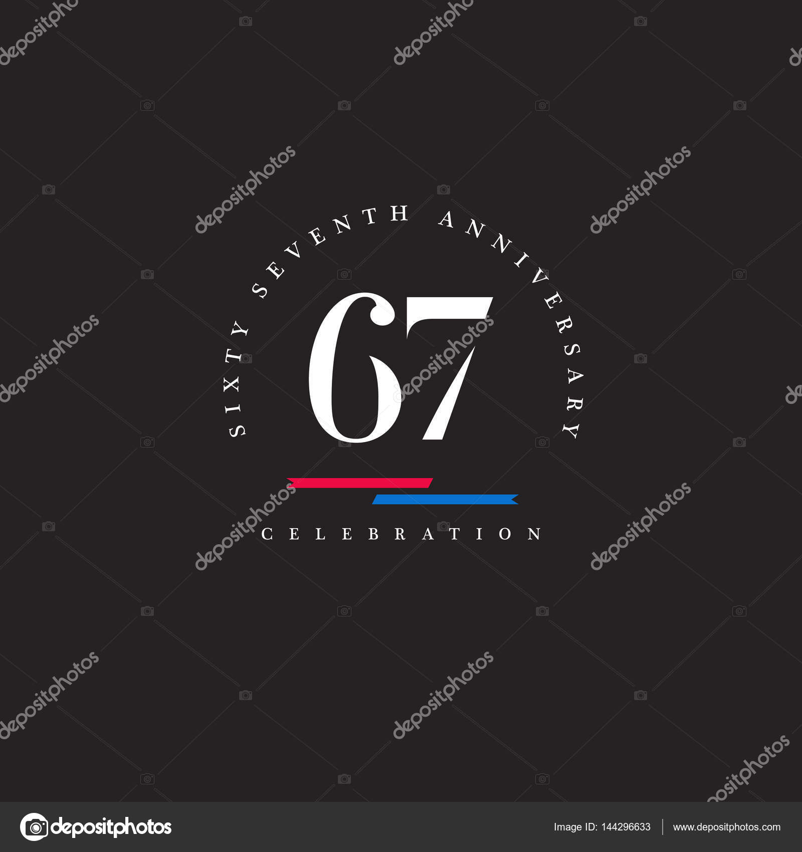 Anniversary logo 67 numbers Stock Vector by ©brainbistro 144296633